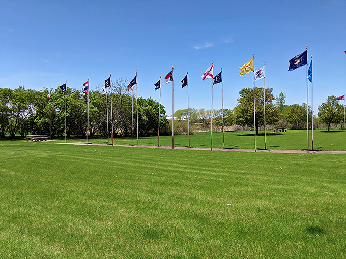 A bird's paradise: lush lawns, clear skies, and center stage. It's like Woodstock for one very large, very stationary headliner.