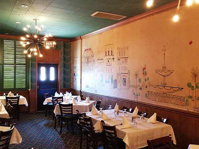 Table for two... or ten! These pristine white tablecloths await their starring role in your next culinary adventure. Let the feasting begin!