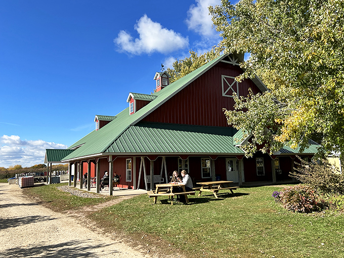 Maiden Rock: Where apples and grapes live in harmony. This red barn houses some seriously tasty rebellion against wine snobbery.