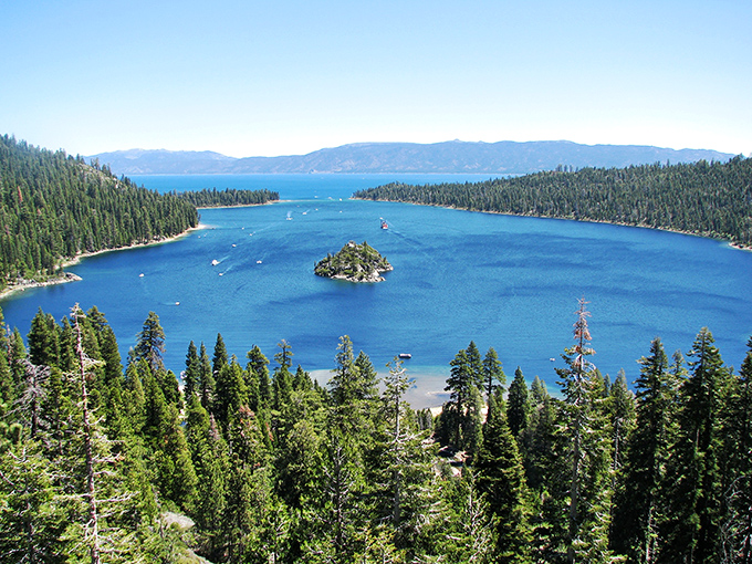 Jewel of Tahoe: Emerald Bay's island looks like it floated right out of a fairy tale.