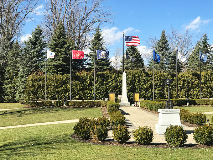 Milford's Main Street: Historic buildings and twinkling lights create a cozy small-town atmosphere that'll make you want to linger, despite the chill in the air.