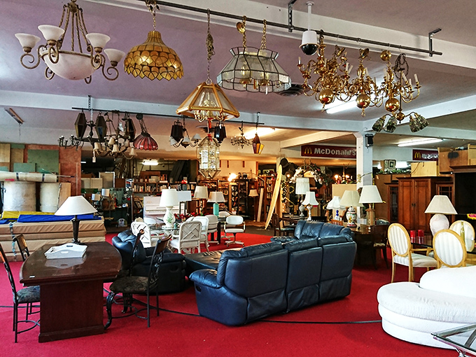 Chandeliers galore! It's like Liberace's garage sale, but with better taste and less sequins.