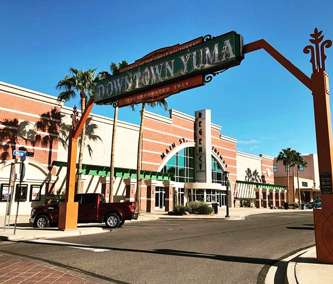  The Colorado River flows past Yuma, a lifeline in the desert. It's like nature's version of a really long, really wet waterslide!