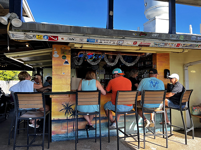 Pull up a chair and join the party! At JB's bar, everyone's a local, even if you just drove in from Timbuktu.