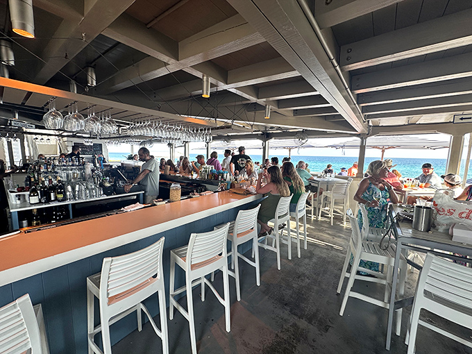 Where everybody knows your name... or at least your drink order! This bustling bar is serving up good vibes with a side of ocean breeze.