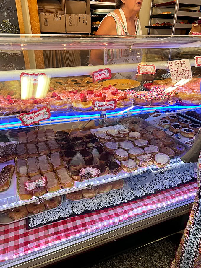 A glass case of emotion? No, just donuts &ndash; but the effect is pretty much the same.