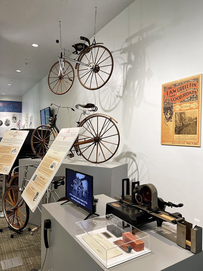 From quill to keyboard, this display shows how far we've come in communication. It's like texting's great-great-grandparent!