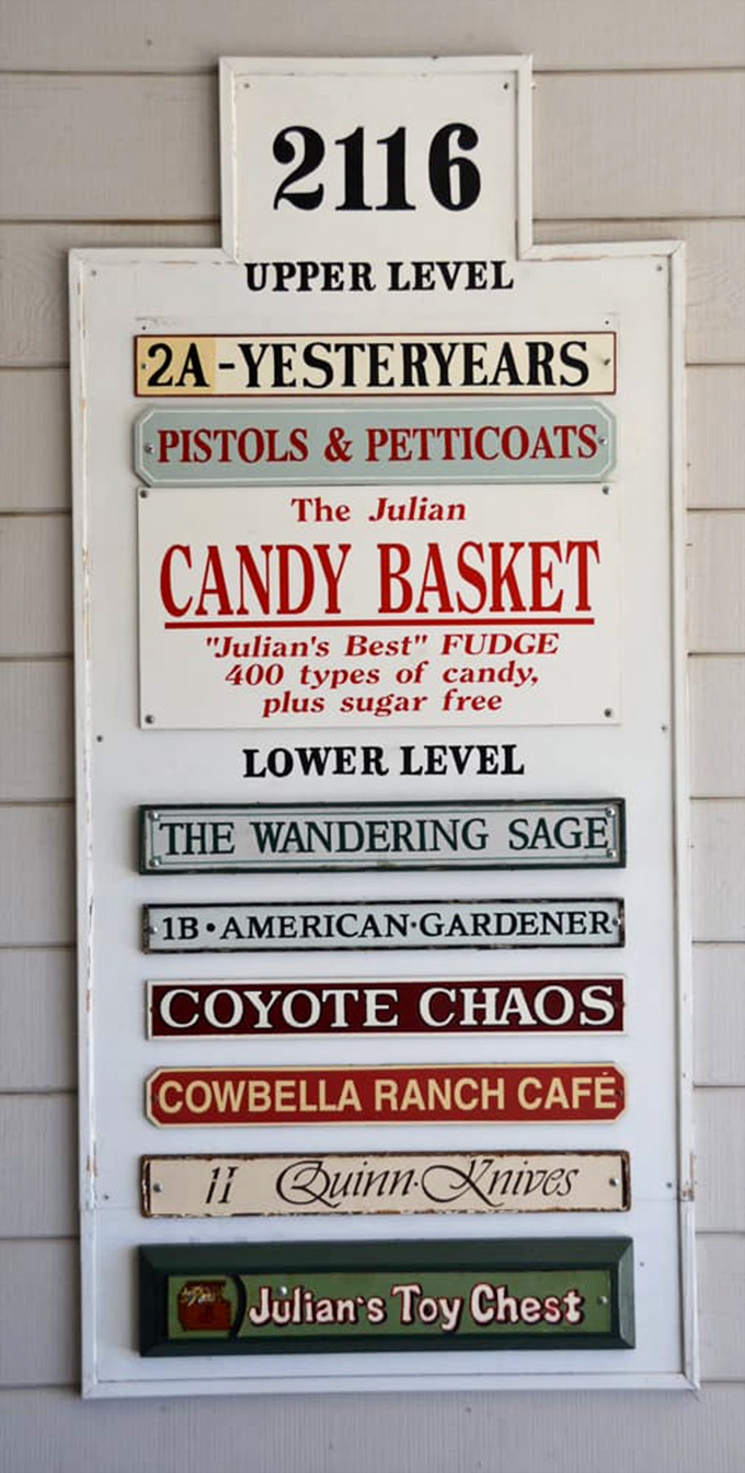 More than just eye candy! This sign is a roadmap to sweet satisfaction, with a side of old-timey charm.