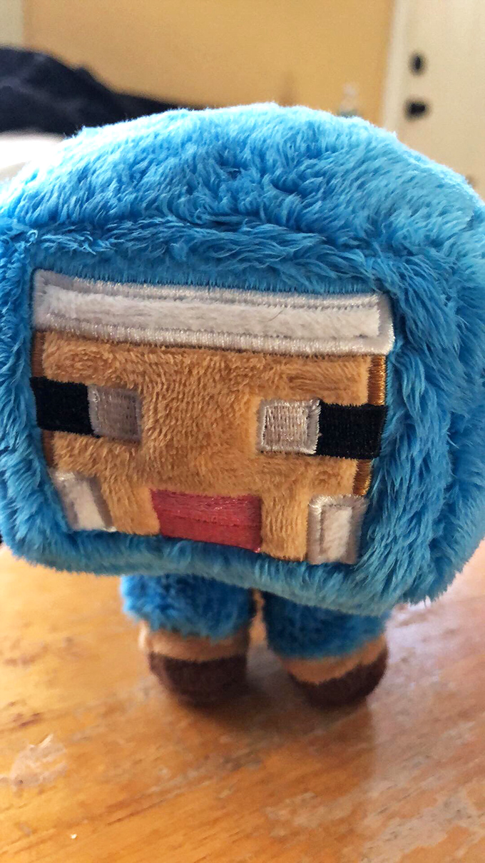 Is it a bird? Is it a plane? No, it's a cuddly Minecraft character ready for pixelated adventures!