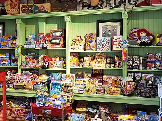 Toy story come to life! This nostalgic nook will have you reliving childhood faster than you can say "recess."