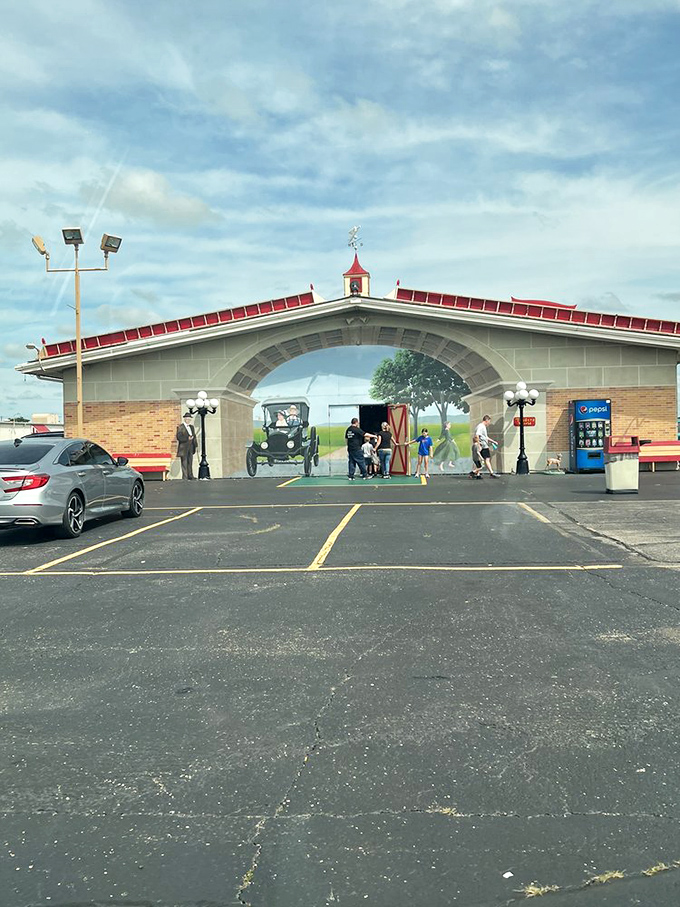 Through the looking glass we go! This charming entrance invites you into a world of vintage delights.