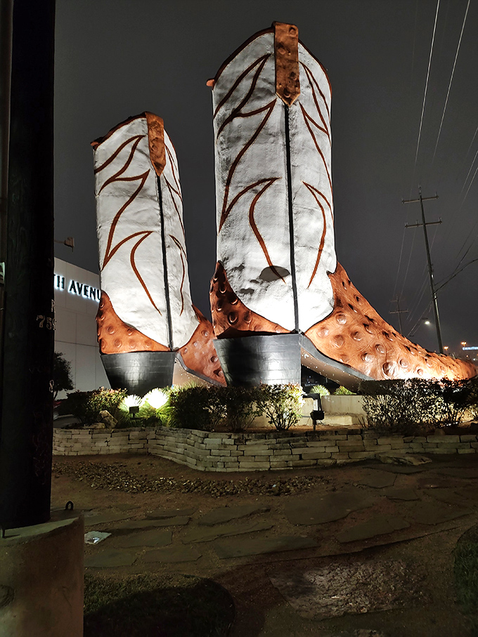 Night falls, but these boots are rising stars. It's like Vegas met the Alamo and decided to throw a party &ndash; with very specific footwear requirements.