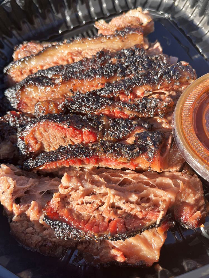 Brisket bliss! This beef is so perfectly smoked, it could make a vegetarian question their life choices.