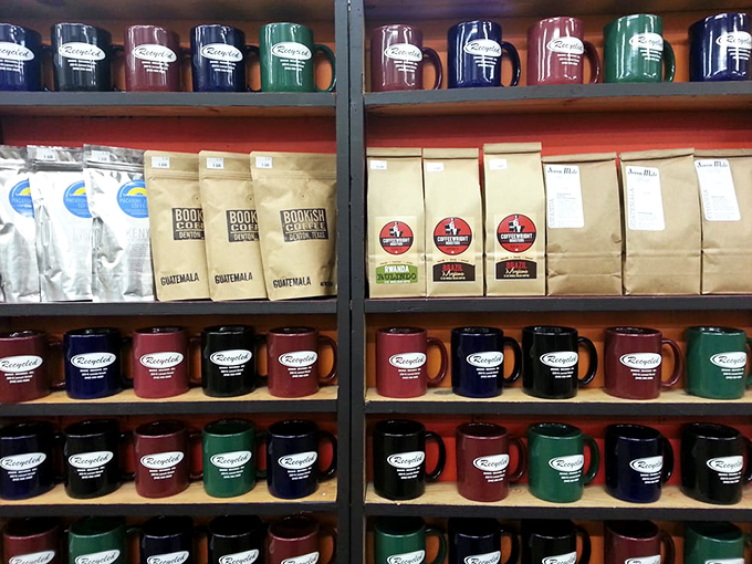 Wake up and smell the merchandise! This coffee corner is brewing up the perfect blend of caffeine and capitalism.