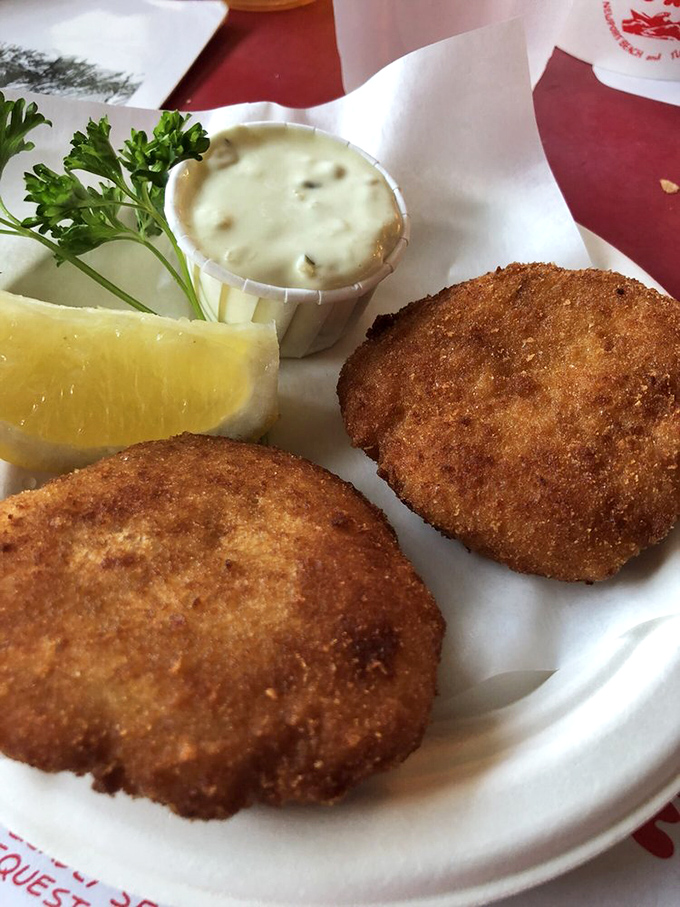 Golden orbs of crabby goodness! These crab cakes are so crispy, they could give potato chips a run for their money.
