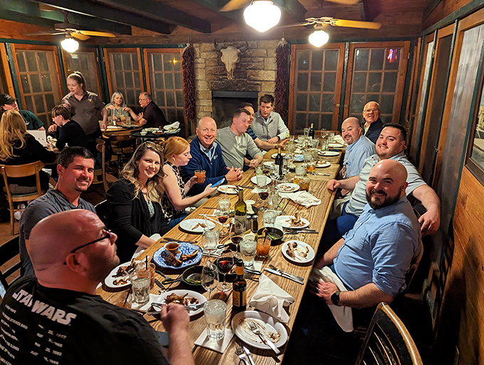 When the food's this good, you'll want to bring the whole gang. It's like "The Last Supper," but with better lighting and cowboy hats.
