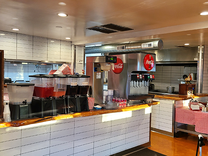 Quench your thirst at the oasis of fizz! These drink dispensers are like a mirage in the desert, but deliciously real.