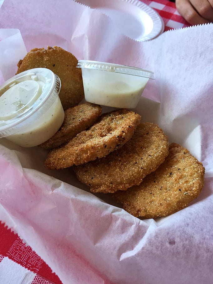 Green tomatoes that have gone to the crispy side! These golden discs are proof that sometimes, the unripe path leads to delicious destinations.