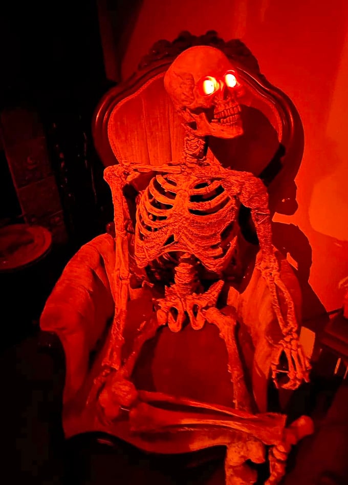 Inside Terror on the Square: Meet your new bone-chilling buddy! He's got a killer smile and a heart of... well, nothing. Talk about a warm welcome!