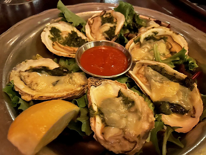Oysters Rockefeller: because sometimes you need to treat yourself like royalty. Just call me the King of Slurp!