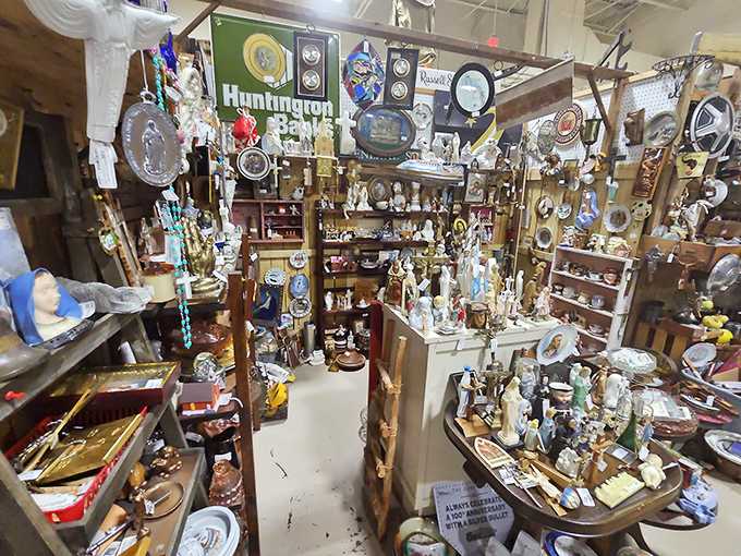 Holy collectibles, Batman! This booth is packed tighter than a church on Sunday, with treasures for every taste.