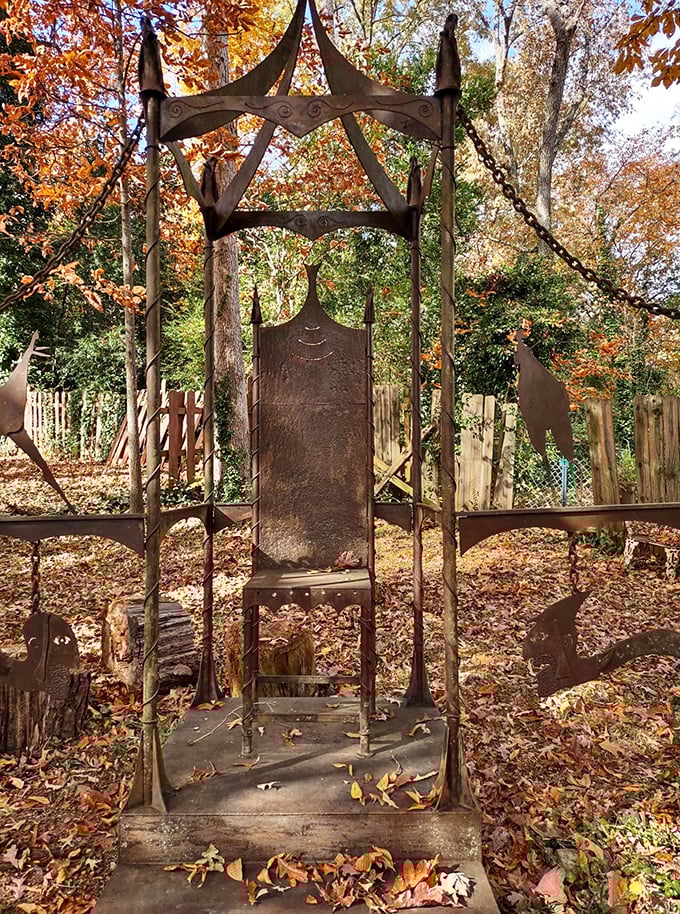 Face it, this sculpture's got personality! A totem pole for the industrial age, each face tells a story.