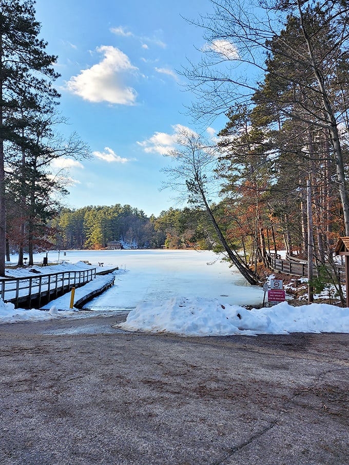 Winter wonderland or nature's own ice rink? Either way, it's a view that'll make you forget about your chattering teeth.