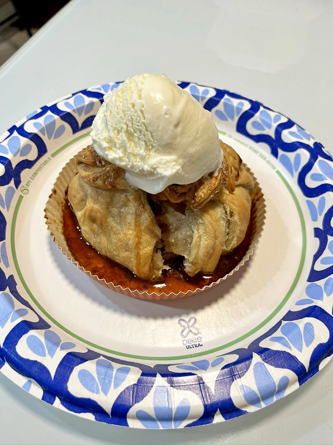 Apple dumpling &agrave; la mode &ndash; because sometimes you need your slice of heaven wrapped up like a present.