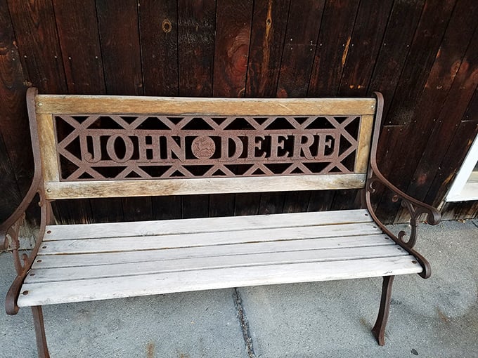 Take a load off on this John Deere dream seat! It's the perfect spot to contemplate life's big questions, like "How many maple candies is too many?"