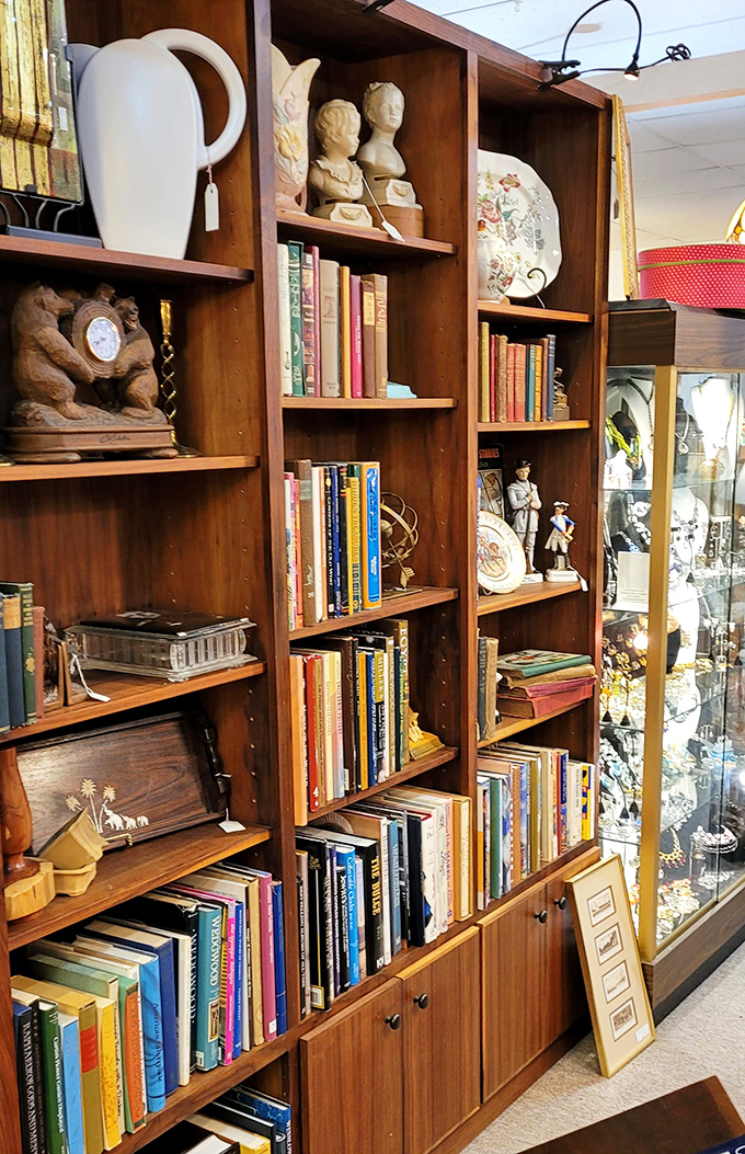 Bookworms, rejoice! This literary nook is a haven for those who judge books by their vintage covers and musty scent.