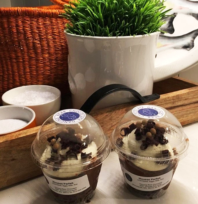 Chocolate mousse so light, it might float away if not for that sturdy cup. It's like eating a chocolate cloud &ndash; if clouds were this decadent!