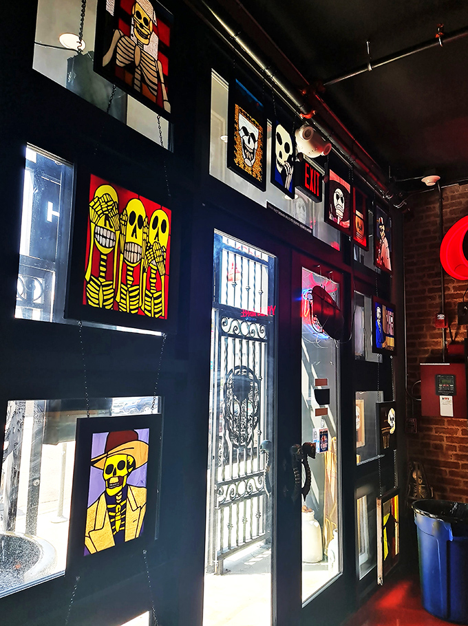 Knock knock! Who's there? Just your friendly neighborhood grim reaper, inviting you in for a spell. Mind the gap!