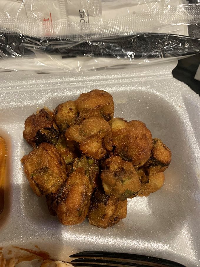 Crispy, golden nuggets of joy. These fried okra bites are so addictive, they should come with a warning label.