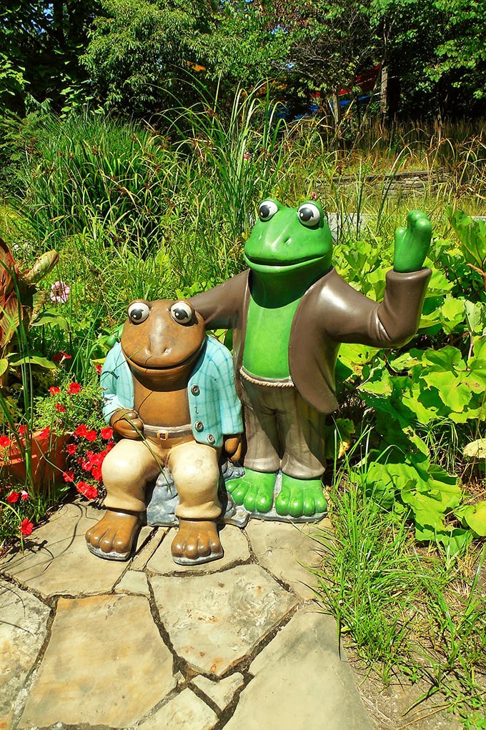 "Ribbit-ing conversation starters! These dapper amphibians look like they're about to break into a Singin' in the Rain number."