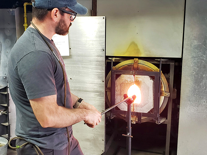 Where the magic happens! This glassblower faces off against 2000-degree heat to create delicate works of art. Talk about grace under fire!