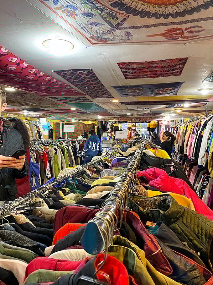 It's organized chaos at its finest. Navigate these aisles like Indiana Jones, if Indy were hunting for vintage Levi's instead of artifacts.