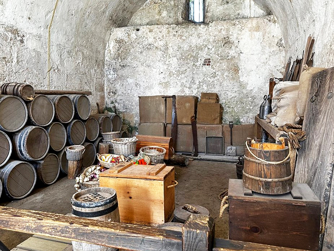 Talk about vintage storage solutions! These barrels probably held more than just your average Costco haul.