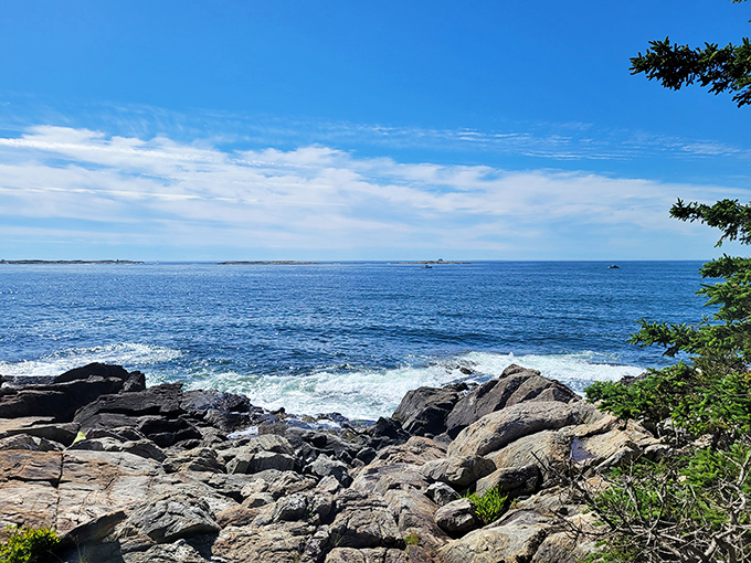Rocky road to paradise: Maine's coastline is a symphony of crashing waves, sturdy pines, and timeless granite.