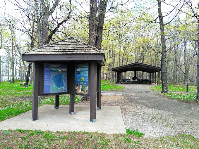 Information station! This kiosk is like Siri for the great outdoors, providing park intel without the need for Wi-Fi or software updates.