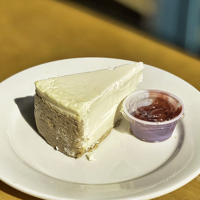 A slice of heaven, with a side of nostalgia! This cheesecake looks so creamy, it could make the Golden Girls swoon. The perfect fuel for your next marathon... of classic TV shows.