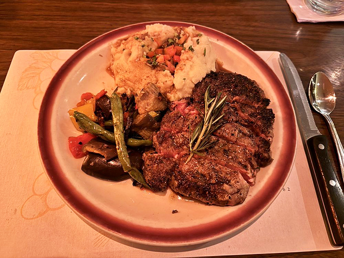 Steak your claim! This perfectly seared ribeye is so good, you might consider proposing marriage to it.
