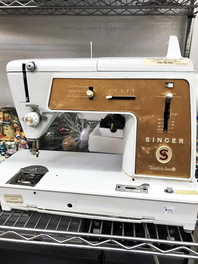 "Stitch in time, save nine... dollars! This vintage Singer is ready to hem your pants and your budget."