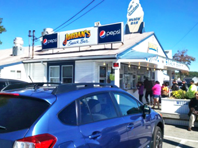 The siren call of seafood! Jordan's beckons hungry travelers like a lighthouse guiding ships to delicious shores.