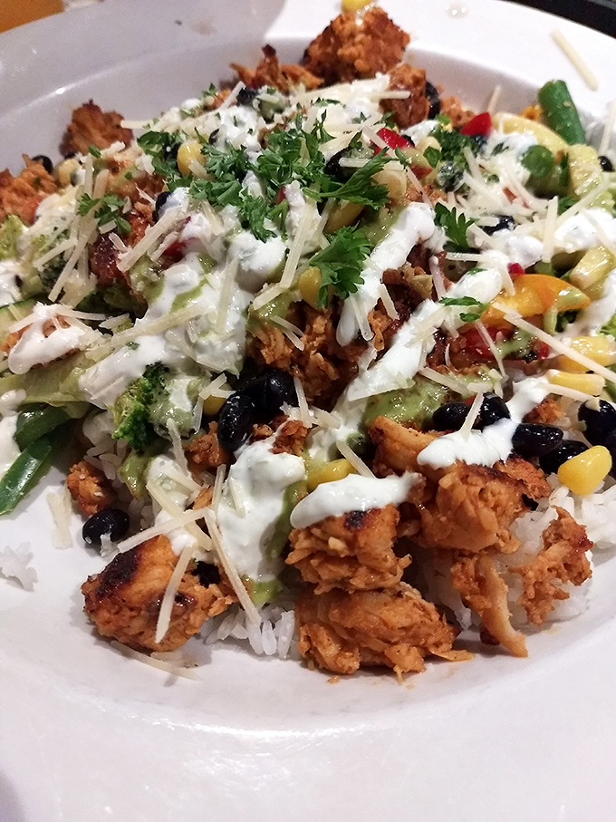 A bowl of sunshine with a Southwestern twang: This chicken teriyaki creation is like a vacation for your taste buds, no passport required.