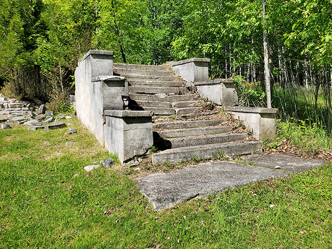 Stairway to... history? These weathered steps have seen better days, but they're still inviting you to climb into the past.