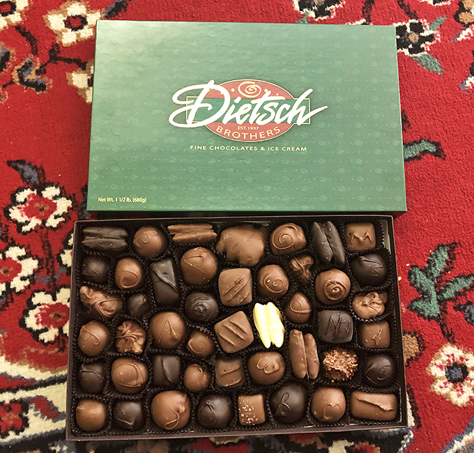 Chocolates so pretty, you almost don't want to eat them. Almost. Go ahead, pick your poison &ndash; they're all delicious!