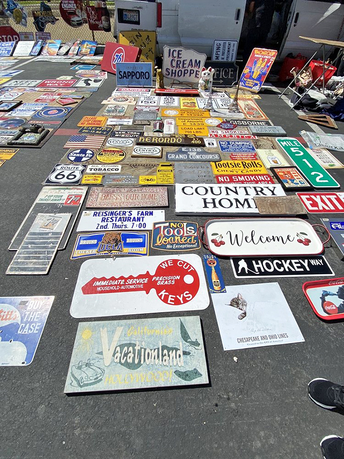 A sign of the times&hellip; gone by. This nostalgic collection of vintage signs is like a crash course in Americana advertising history.
