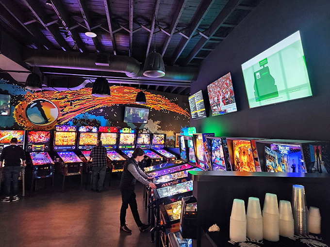 Gamers of all ages unite! Here, the young and young-at-heart come together in the universal language of "just one more game."