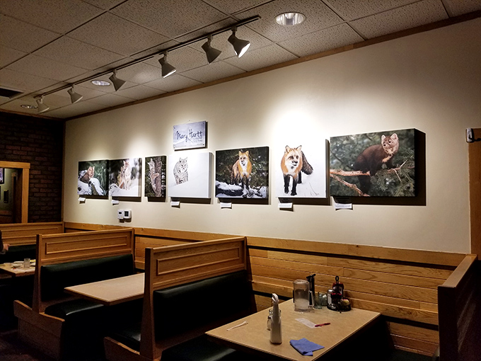 Who let the fox in? These nature prints add a touch of Maine's wilderness to your dining experience. No moose sightings guaranteed.