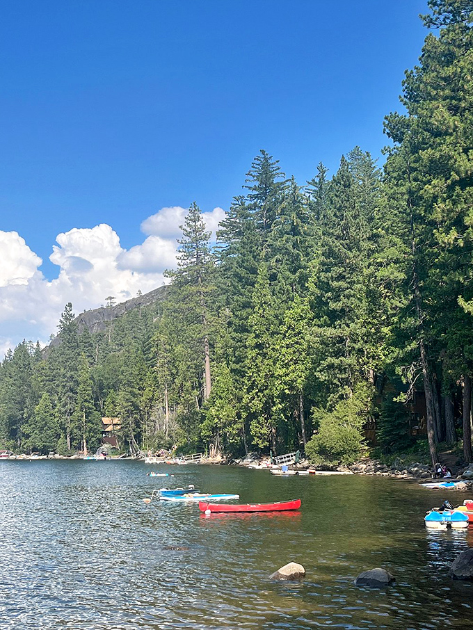 Pinecrest Lake: The summer camp of your dreams, complete with crystal waters and towering pines.